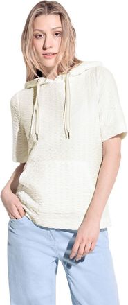 Cecil Damen B321314 Seersucker T-Shirt, Vanilla White, X-Large