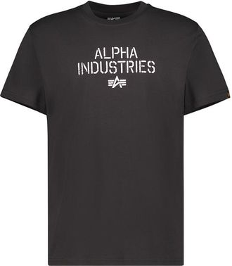 Alpha Industries Herren T-Shirts schwarz Baumwolle
