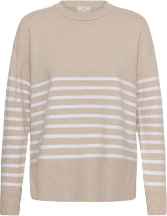 Kaffe Maille &agrave; col rond - Femme - Pulls - Beige - Taille: 36 FR