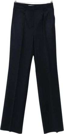 Max Mara Femme, Pantalons, Bleu, Taille: 38 FR Pantalon en Laine Bleu