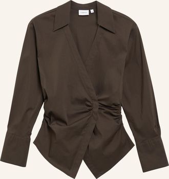 Comma Comma Wickelbluse braun