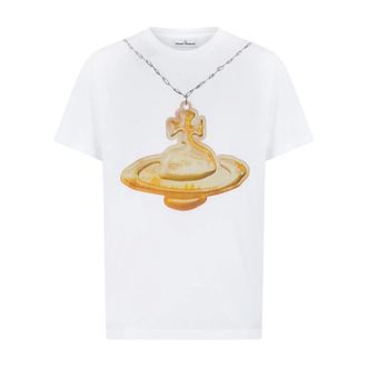 Vivienne Westwood Homme, Tops, Blanc, Taille: M T-shirt Orb Classique