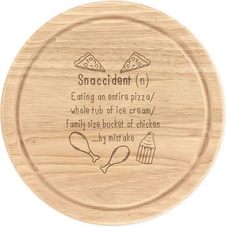 Gift Base Snaccident Definition Schneidebrett aus Holz, rund, 25 cm