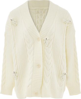 Mymo Strickjacke Frauen Wollwei&szlig;