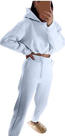 Generic Ensemble Jogging Femme Survet&ecirc;ment Manches Longues Sweat Capuche col Rond Loungewear Femmes Set Surv&ecirc;tement Complet pour Printemps 2025 l&eacute;gant avec Sw