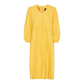 BTF-CPH Trendiges Kleid aus weichem Leder - - Dresses - Damen - Gelb - S