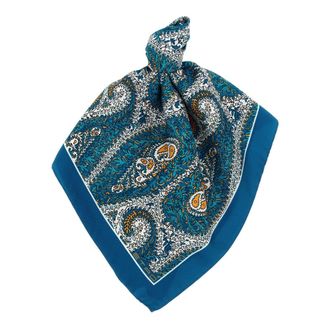 Etro Femme, Accessoires, Bleu, Taille: ONE Size Paisley Silk Scarf