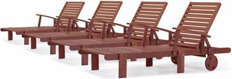 Habitat et Jardin Habitat Et Jardin - Bain de soleil pliant en bois exotique Tokyo - Mohogany - Marron acajou - Lot de 4