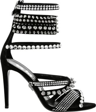Philipp Plein Femme, Chaussures, Noir, Taille: 38 EU Sandales &agrave; Talons Aiguilles en Daim