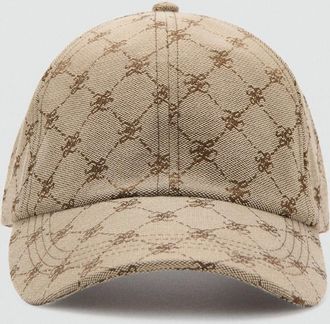 Mango Casquette imprim&eacute;e logo beige - Femme - Taille unique - MANGO