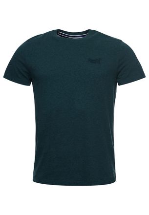 Superdry Herren Essential T-Shirt aus Bio-Baumwolle mit Logo Buck Gr&uuml;n Meliert XXL