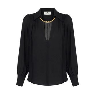 Elisabetta Franchi Damen, Blusen & Hemden, Schwarzk, SGr&ouml;&szlig;e