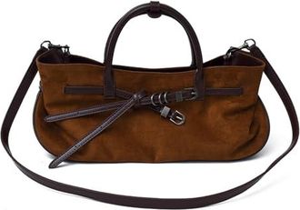 Generic Sac &agrave; bandouli&egrave;re vintage en cuir synth&eacute;tique de grande capacit&eacute; - Couleur unie - Pour loisirs, shopping, rendez-vous galant, marron, 9.84x4.72x4.33in