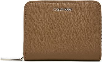 Calvin Klein Geldbörse Calvin Klein Ck Must Md Zip Around_Caviar K60K612831 Beige