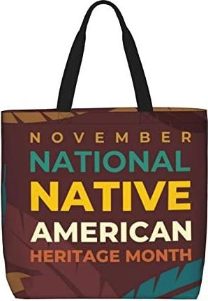 Generic Sac Fourre-Tout Mois Du Patrimoine Am&eacute;rindien Fiert&eacute; Autochtone Sac &Agrave; Dos R&eacute;utilisable Lavables Sacs &Agrave; Main, Pour Femmes, Filles, Burea, Tous Les Jour