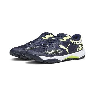 Puma Solarcourt RCT Chaussures de Tennis Unisexes, Puma Bleu Marine Fast Yellow Puma White, 40 EU