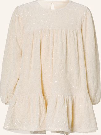 BILLIEBLUSH Samtkleid Mit Pailletten weiss