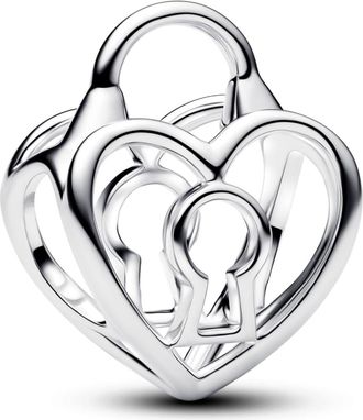 Pandora Moments Offen gearbeitetes Herz Vorh&auml;ngeschloss Charm aus Sterling Silber, Kompatibel Moments, 794358C00