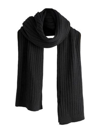 Next Femme Écharpe en maille côtelée Noir One Size