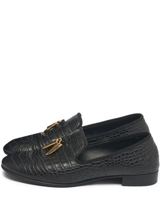 Giuseppe Zanotti crocodile-embossed leather loafers - Schwarz