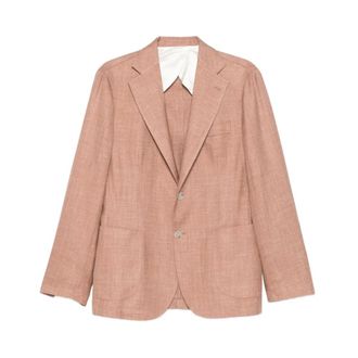 Barba Homme, Vestes, Orange, Taille: XL Wool Silk Linen Jacket