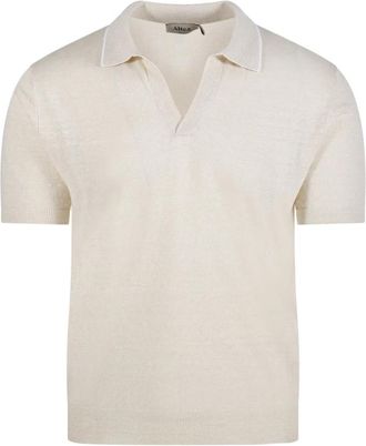 Altea Homme, Pulls, Beige, Taille: M Dennis T-shirt tricot&eacute; &agrave; col ouvert