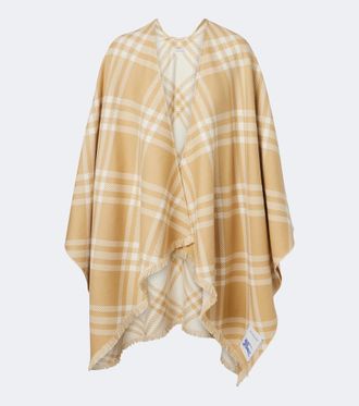 Burberry Cape Burberry Check en laine, soie et cachemire