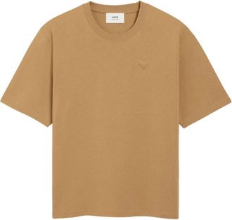Ami Homme, Tops, Brun, Taille: M T-shirt en coton marron camel