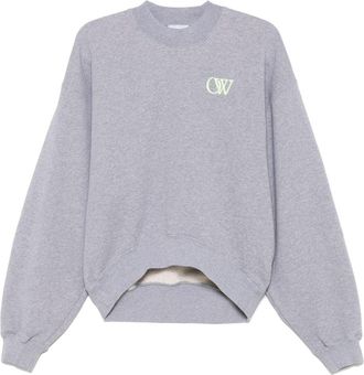 Off-white sweat &agrave; logo brod&eacute; - Gris