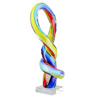 Gilde Glas Art Skulptur Loop - Mehrfarbig - H&ouml;he 34cm - Glas - Schleifenform - Dekofigur - Dekoration