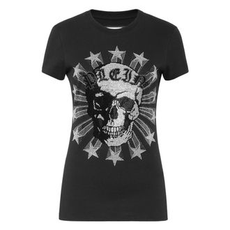 Philipp Plein Pure Fit with Crystals T-shirt - - Tops - Damen - Schwarzk - L