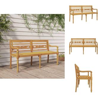 vidaXL Vidaxl - Batavia-Sitzbank 150 cm Massivholz Teak - Teakholzb&auml;nke - Gartenbank - Outdoor M&ouml;bel - Balkonm&ouml;bel - Terrassenm&ouml;beln