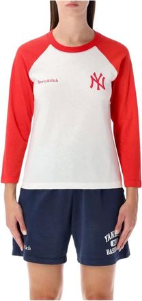 Sporty & Rich Femme, Tops, Multicolore, Taille: 42 FR Yankees Serif Baseball Tee