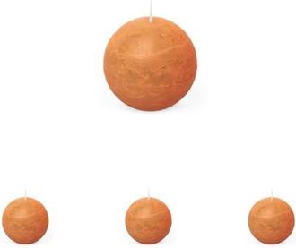 Spaas Rustikale Kugelkerze 80 mm 24St. - orange (Packung mit 4)
