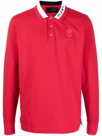 Philipp Plein Poloshirt mit Totenkopf - Rot