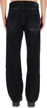 Balenciaga Deconstructed Cotton Jeans - Black