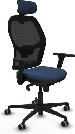 Piqueras y Crespo B&uuml;rostuhl mit R&uuml;ckenlehne und Gittergitter, 3D-Armlehnen, h&ouml;henverstellbare Lendenwirbelst&uuml;tze und Kopfteil, h&ouml;henverstellbar und neigbar, Schwarz/Mar