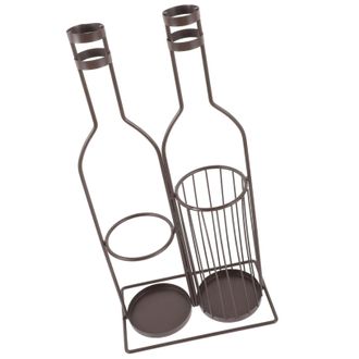 Soimiss Metall Weinregal Flaschenhalter F&auml;cher Stabiles Wein Display Rack aus Robustem Eisen Modern Multifunktional f&uuml;r Weinflaschen und Korkenaufbewahrung al