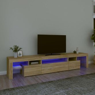 vidaXL Vidaxl - Meuble tv avec lumi&egrave;res led Ch&ecirc;ne sonoma 215x36,5x40 cm