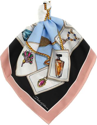 Dolce & Gabbana Femme, Accessoires, Multicolore, Taille: ONE Size Foulard en twill de soie &agrave; motifs