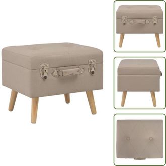 vidaXL Vidaxl - Tabouret de rangement 40 cm Beige Tissu - Tabouret Coffre - Tabouret Rangements - Tabouret Design - Tabouret Beige - Meuble Rangement