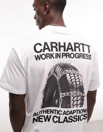 Carhartt Work in Progress Sean Hamilton 03 - T-Shirt in Wei&szlig; mit R&uuml;ckenprint