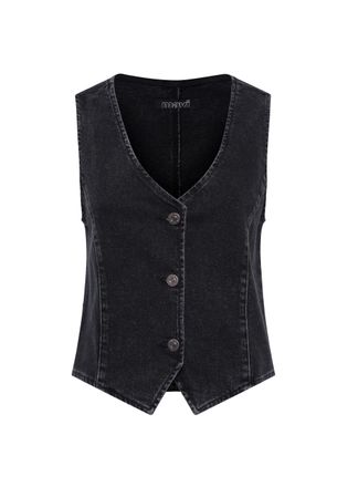 Mavi Damen VELA Weste, dark smoke denim, L
