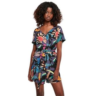 Urban Classics Femmes Ladies Short Viscose Belt Jumpsuit T-Shirt, blackfruity, M aux