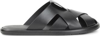 Giorgio Armani Homme, Chaussures, Noir, Taille: 43 1/2 EU Leather Sandales