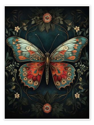 Posterlounge Magischer Schmetterling Poster von Olga Telnova 60 x 80 cm Wandbilder Wanddeko