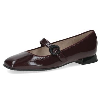 Caprice Caprice Damen Ballerinas aus Leder Kleiner Absatz, Rot (Bord. Naplak), 41 EU
