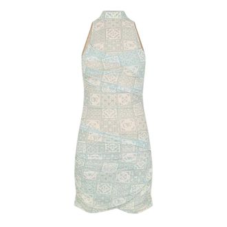 Off-white Off White - Unterkleid-Stil f&uuml;r Damen, Hoher Kragen, T&uuml;ll (Blau/Wei&szlig;)