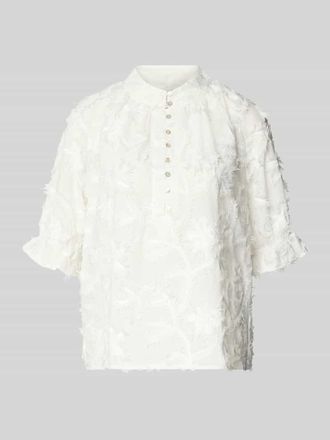 Christian Berg Regular Fit Bluse mit Stitchings und Knopfleiste