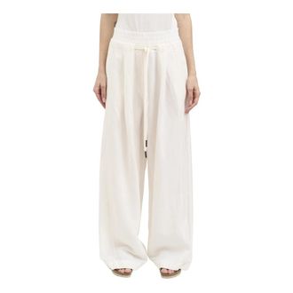 Andrea Ya'aqov Weite Viskose- und Leinenhose - - Trousers - Damen - Wei&szlig; - S